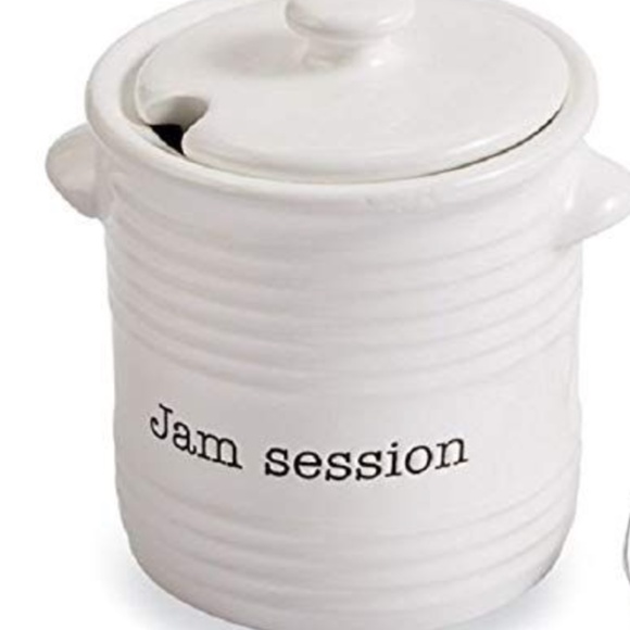 Mud Pie | Kitchen | Mud Pie Cream Ceramic Jar Jam Session Canister ...